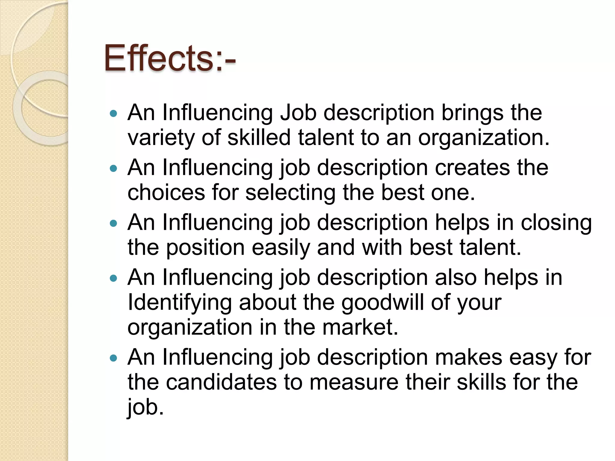 Influencing job description | PPT