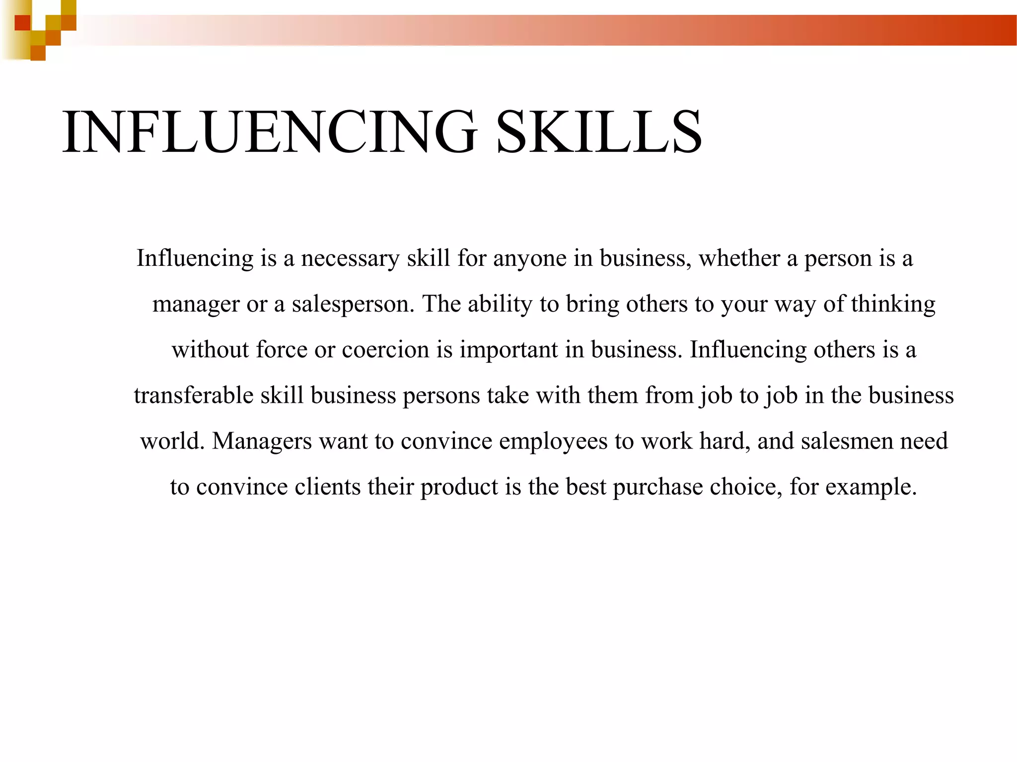 Influencing skills | PPT
