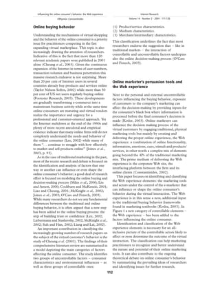 Influencing the online consumer's behavior : the web experience | PDF