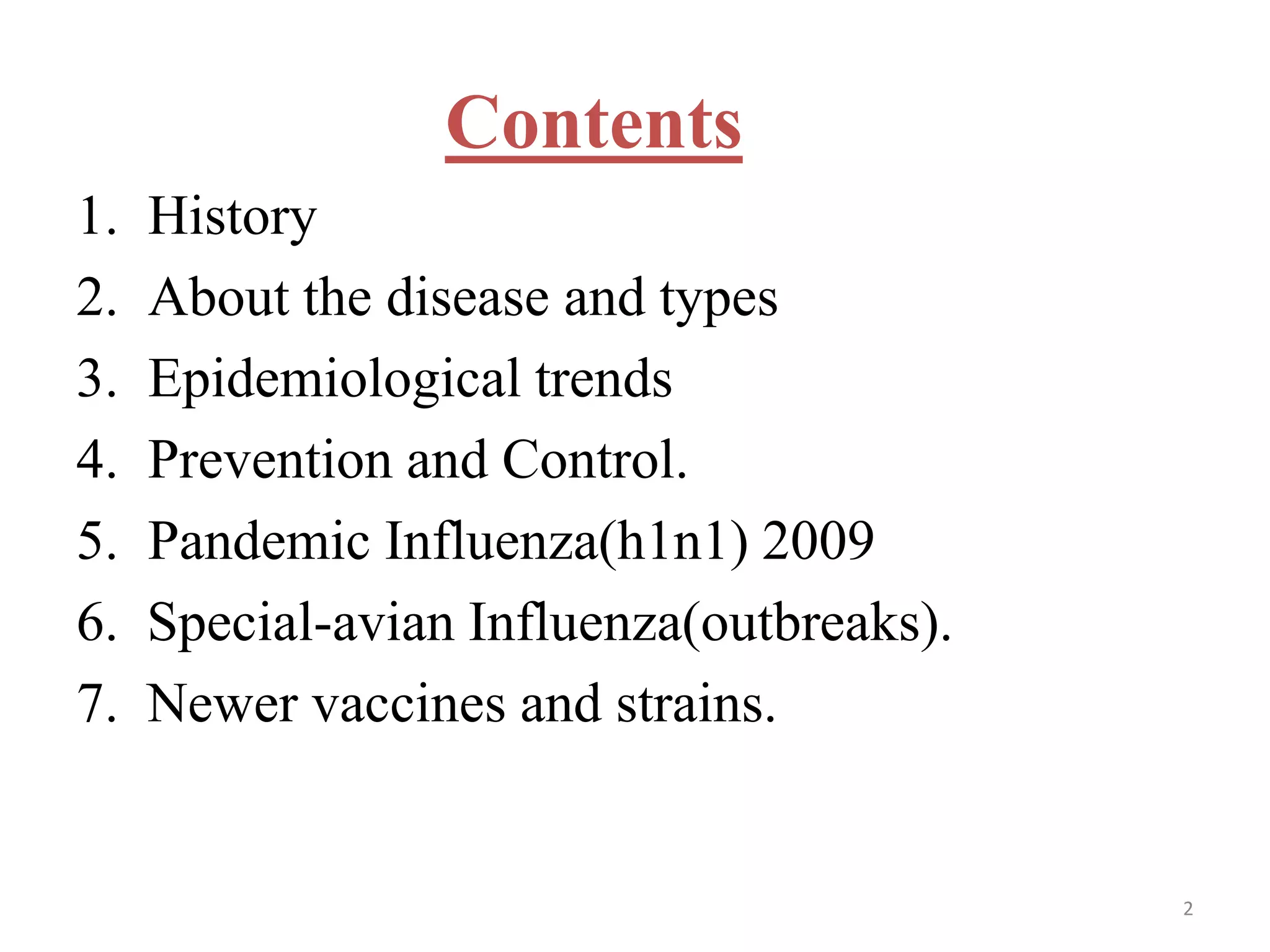 -Influenza-epidemiology,prevention and control | PPTX