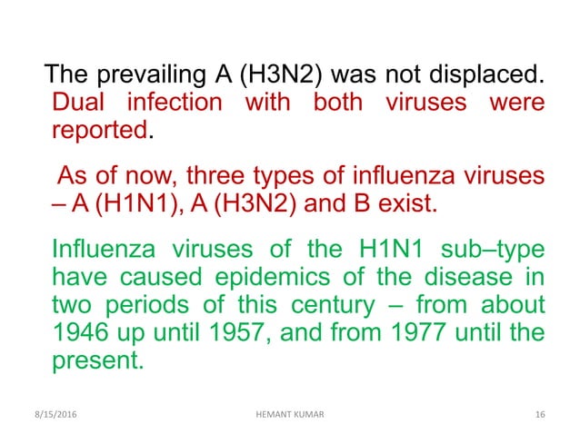 Influenza | PPTX | Cold and Flu | Diseases and Conditions