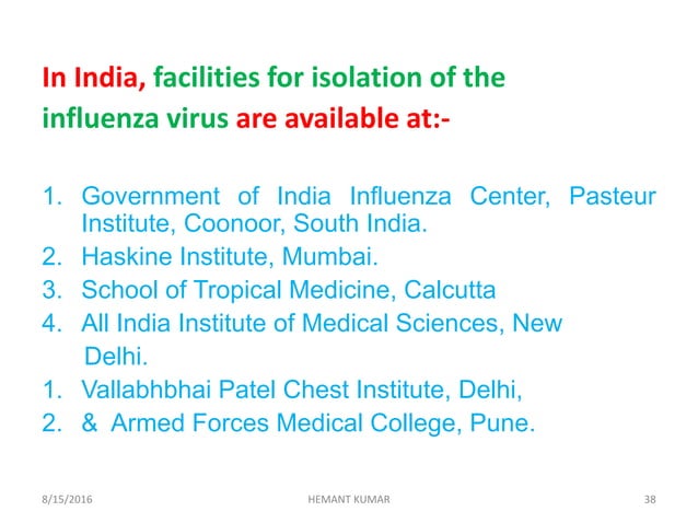 Influenza | PPTX | Cold and Flu | Diseases and Conditions