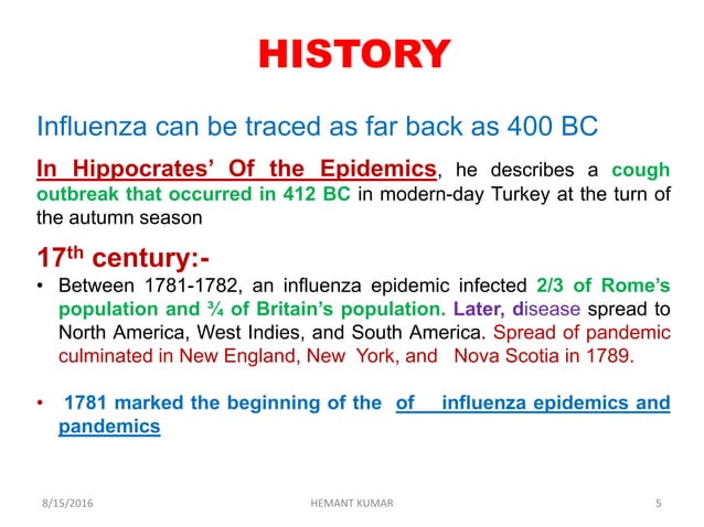 Influenza | PPTX | Cold and Flu | Diseases and Conditions