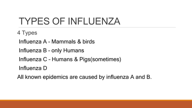 TOPIC PRESENTATION ON INFLUENZA - DIAGNOSIS AND MANAGEMENT | PPTX