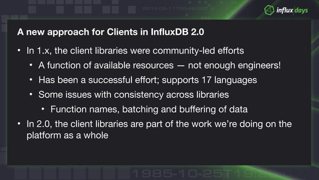InfluxDB 2.0 Client Libraries by Noah Crowley | PPT