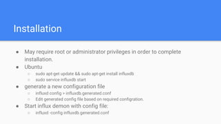 All about InfluxDB. | PDF | Databases | Computer Software and Applications