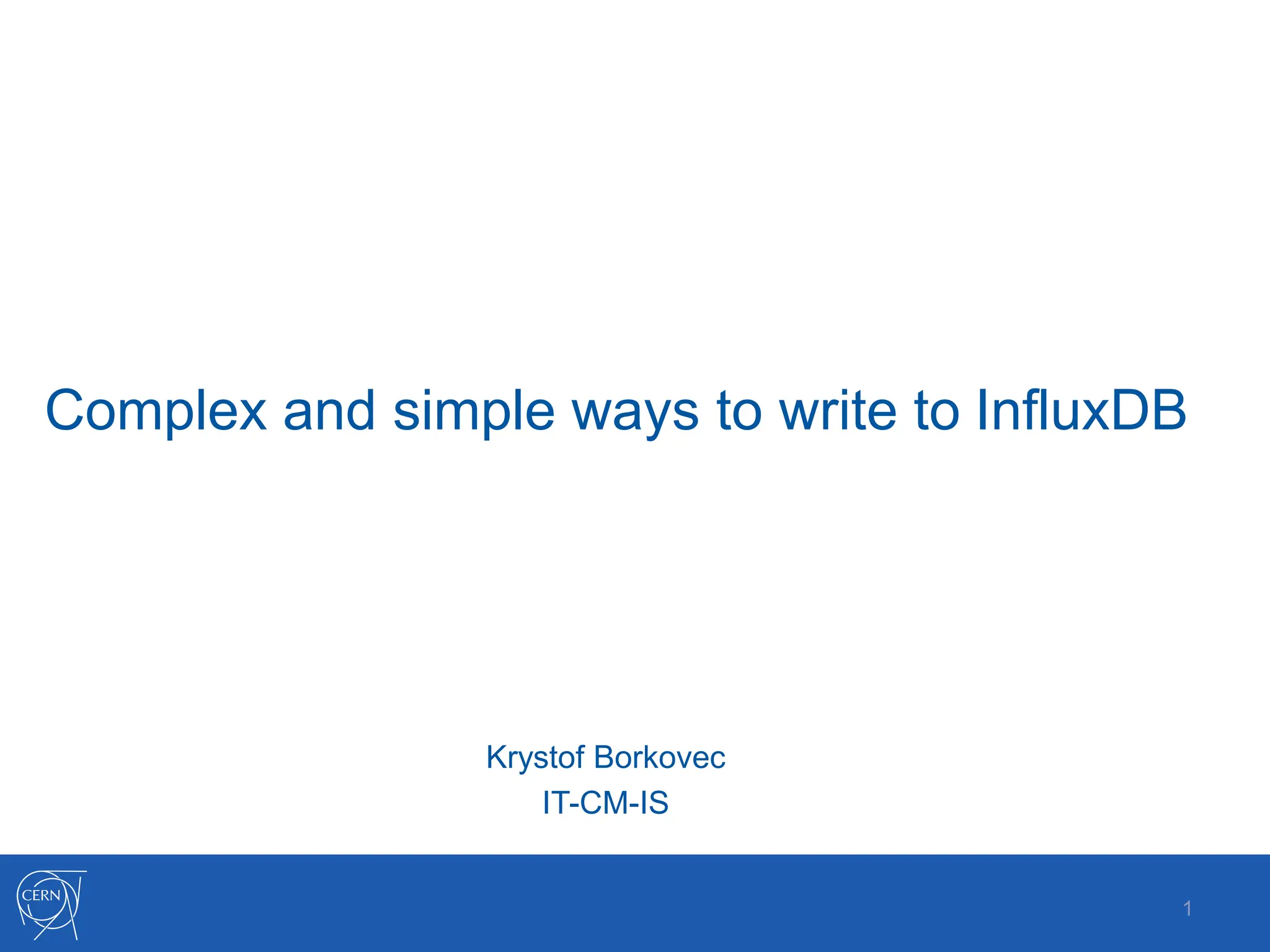 Complex and simple way to write influxdb | PPT