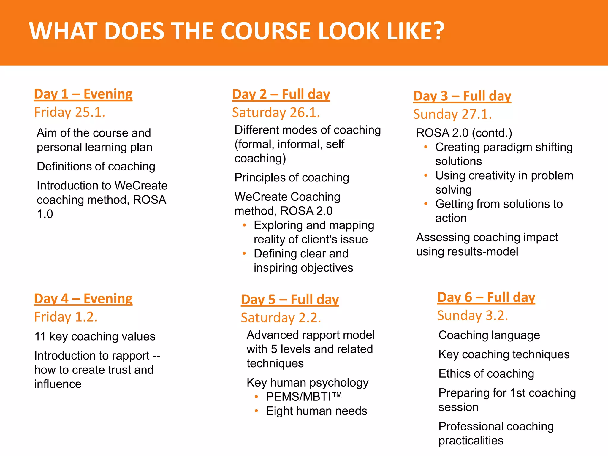 Coaching Course Jan-Feb 2013 | PPTX