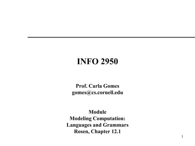 INFO-2950-Languages-and-Grammars.ppt | Programming Languages | Computing
