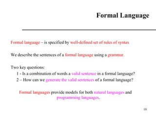 INFO-2950-Languages-and-Grammars.ppt | Programming Languages | Computing