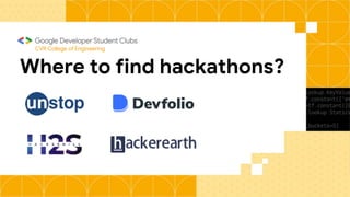 Info Session on Hackathons | PPT