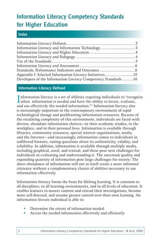 Info. lit standards | PDF