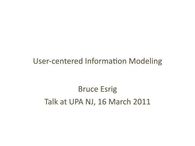 User-centered Information Modeling | PPT
