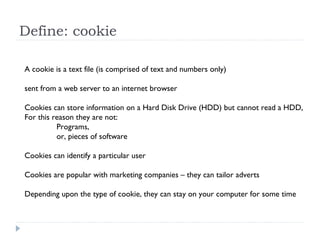 Electronic computer cookies | PPT