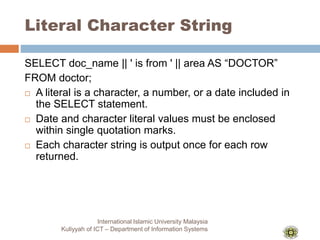 Info 2102 l4 basic select statement lab1 | PPT