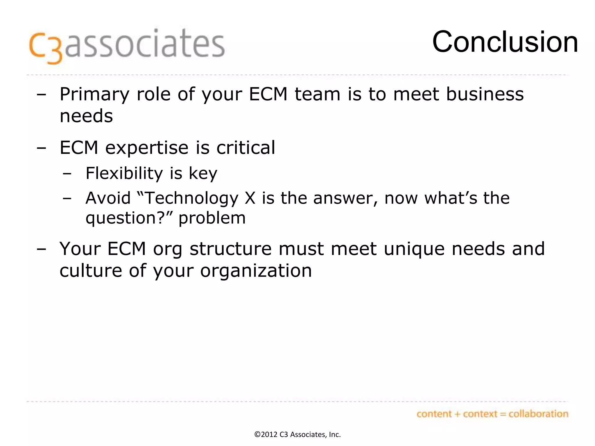 Info360 2012 Built for Success - Creating an Effective ECM Org ...