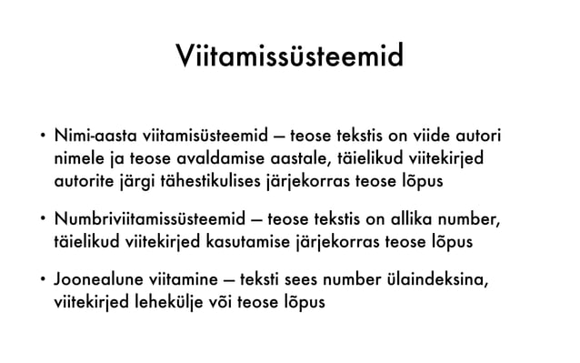 Infoallikad, infootsing ja viitamine | PPT