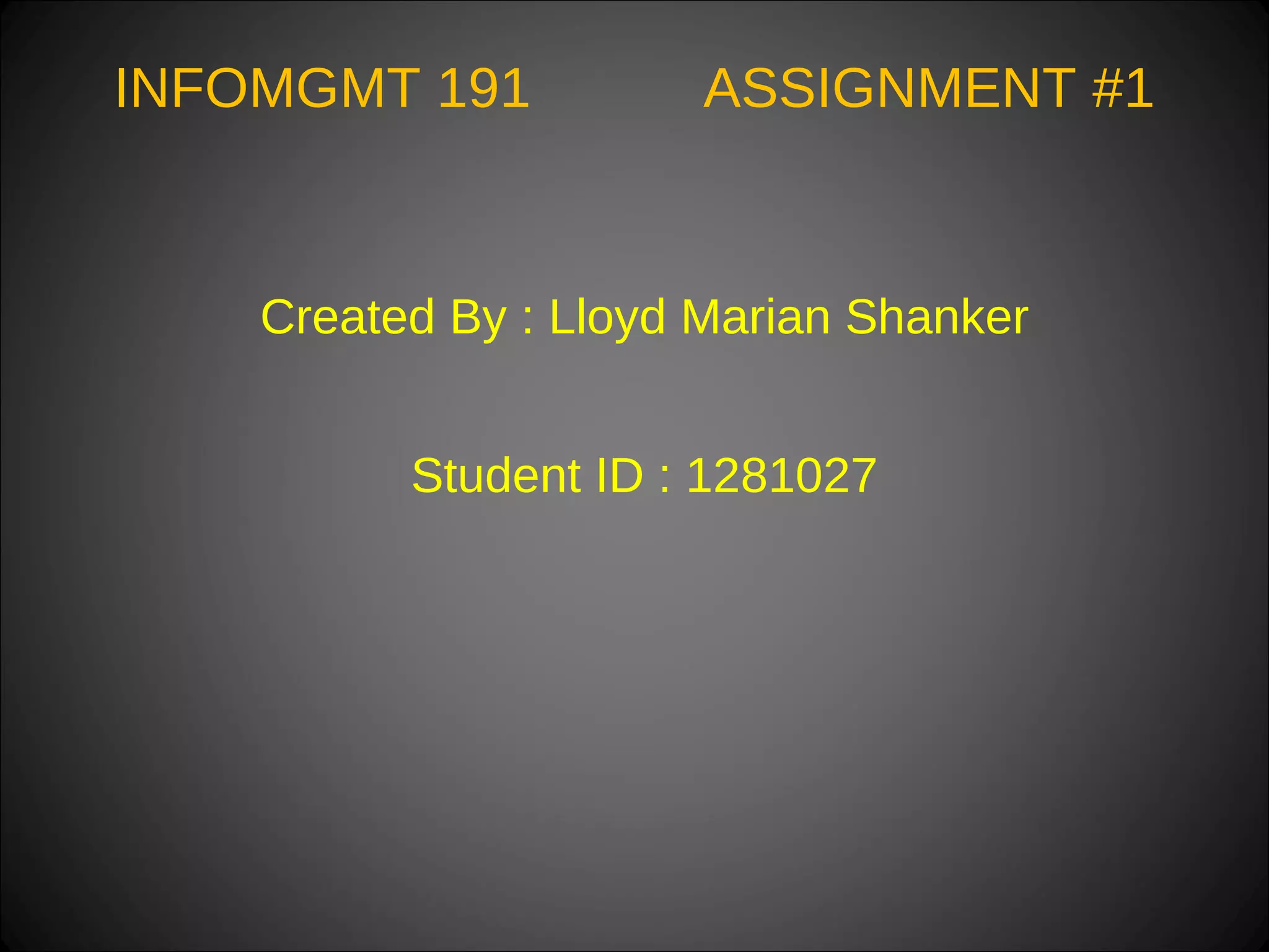 Info Assignment 2 Ppt 7098