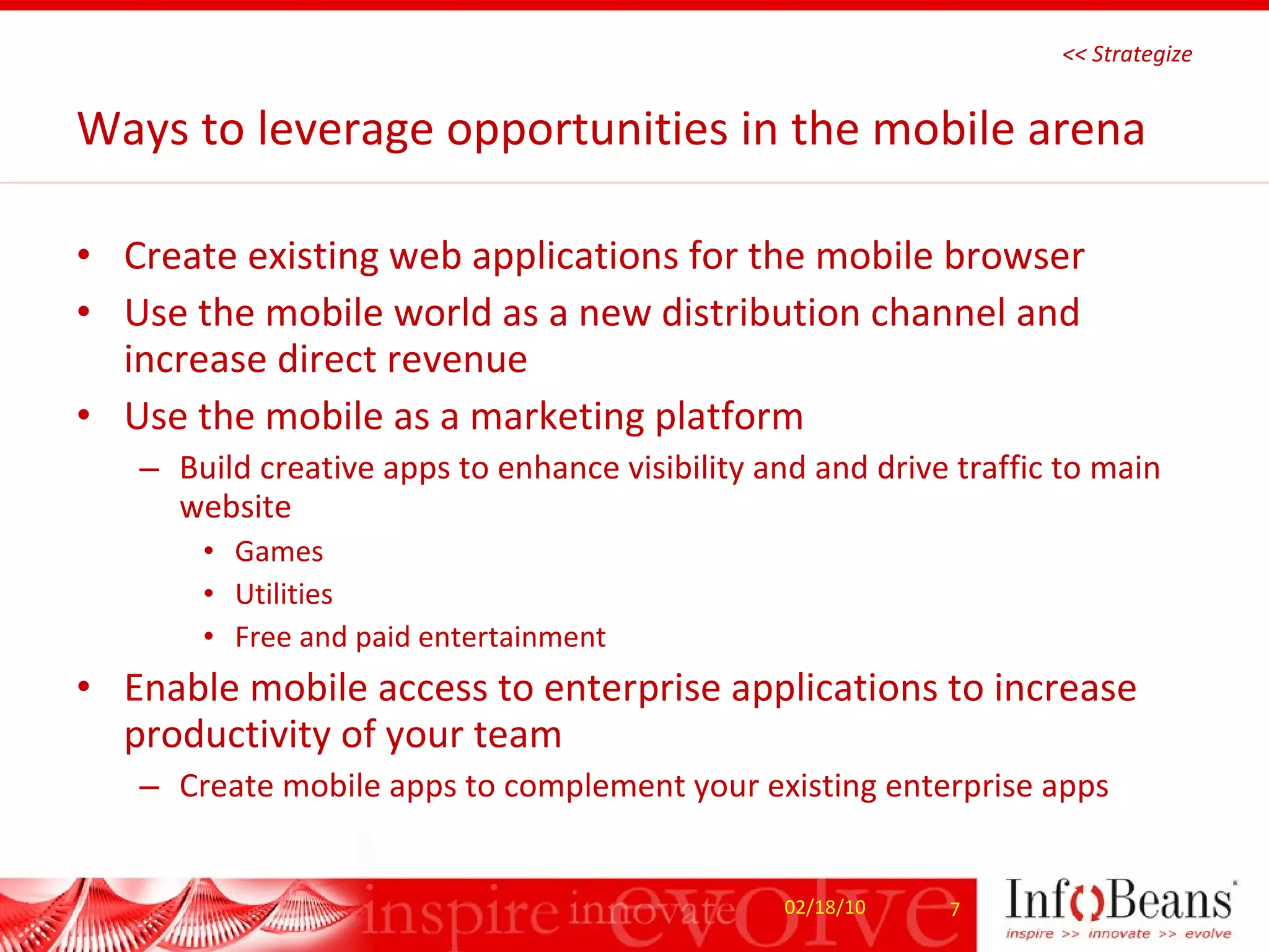 InfoBeans Capabilities Presentation Mobile Practice | PPT