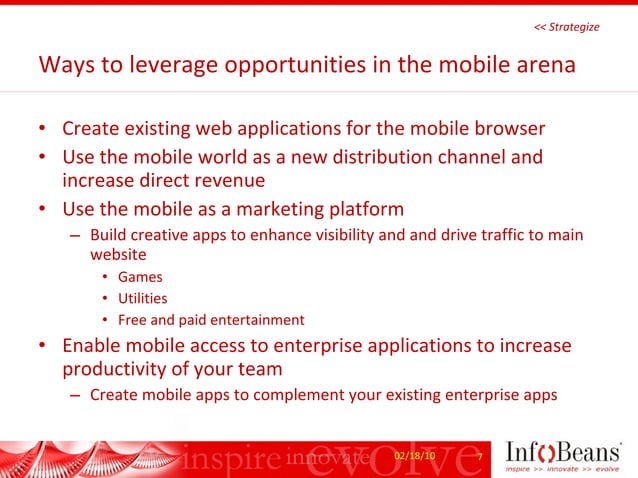 InfoBeans Capabilities Presentation Mobile Practice | PPT