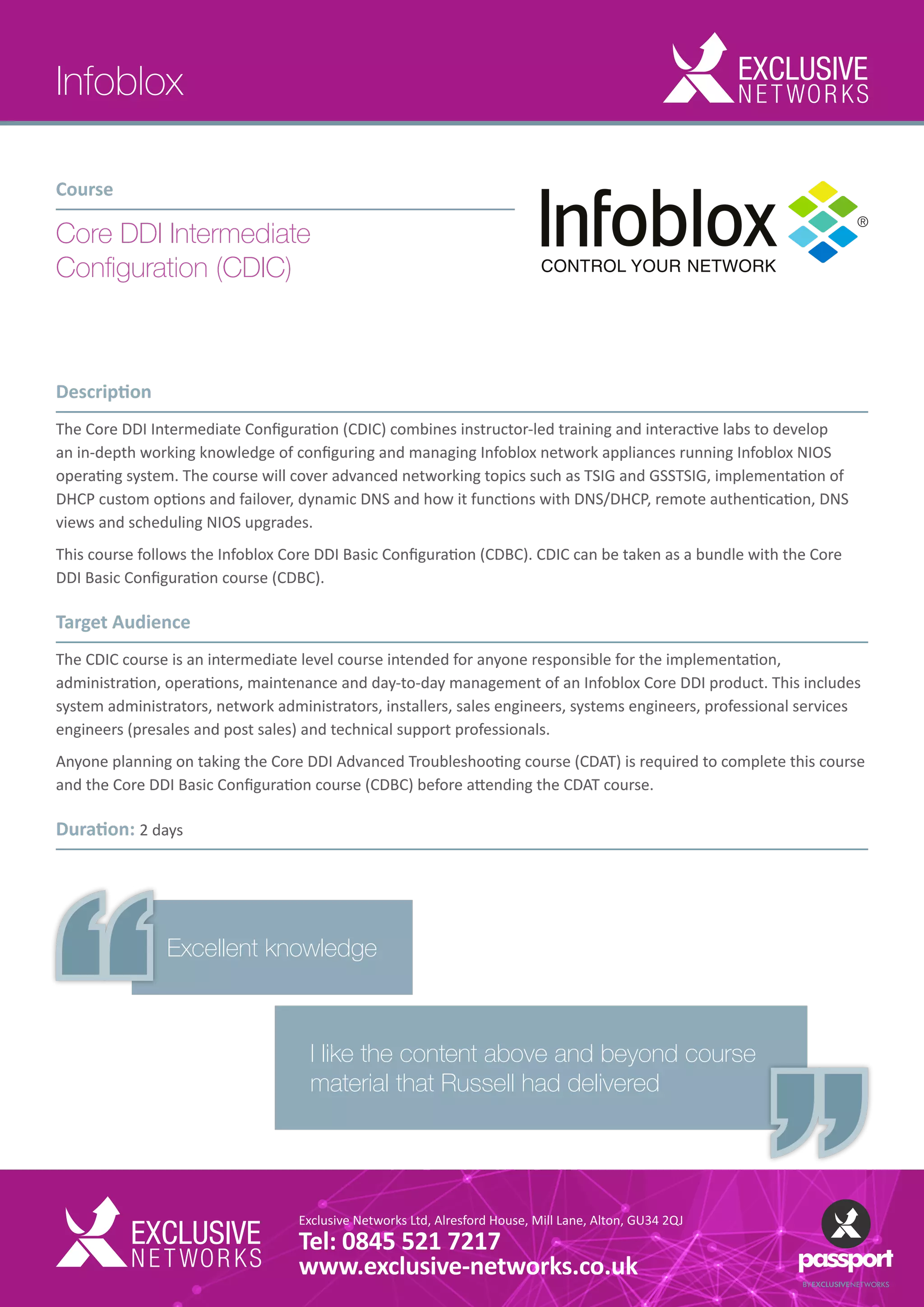 Infoblox core ddi_intermediate_configuration_cdic | PDF