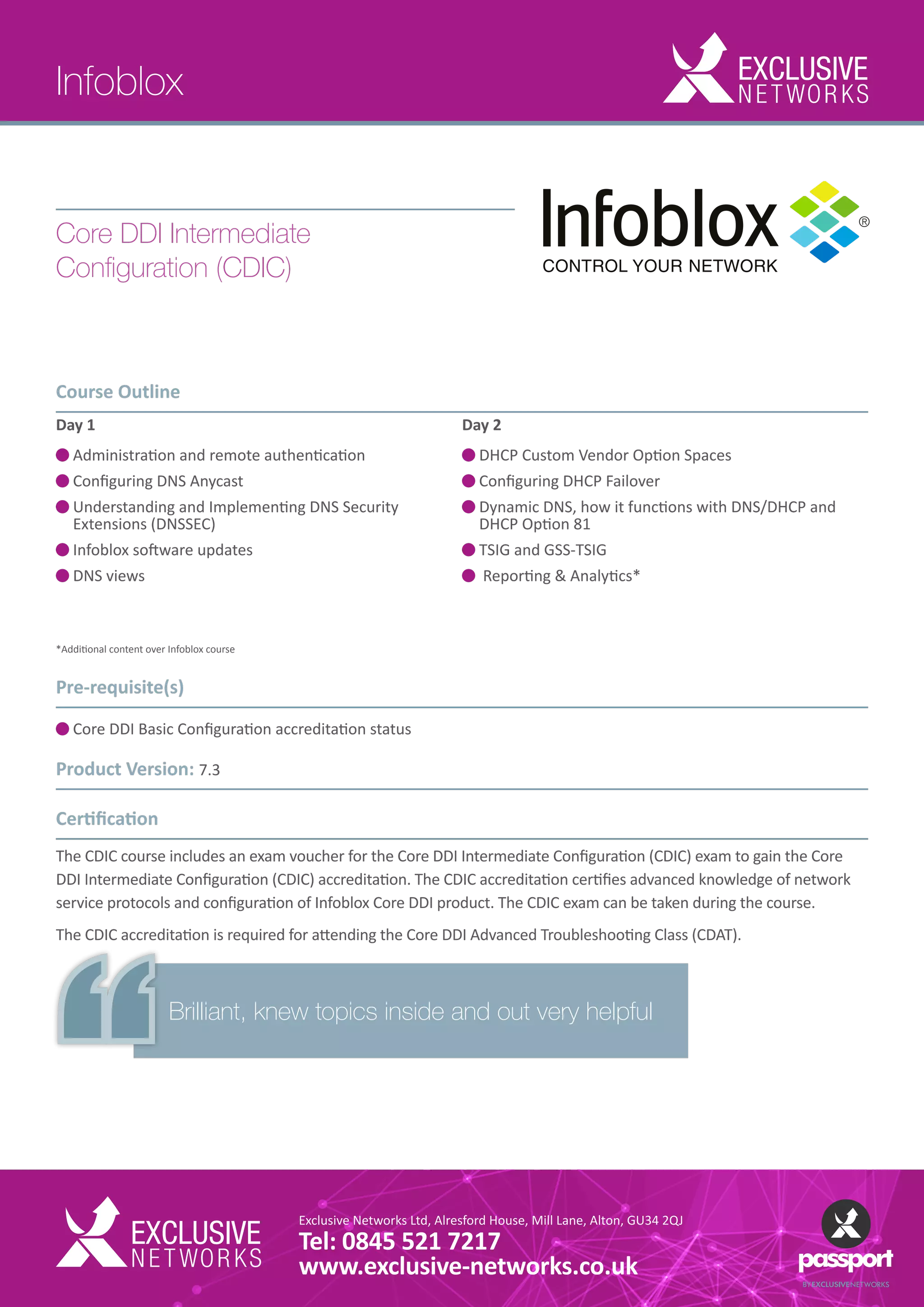 Infoblox core ddi_intermediate_configuration_cdic | PDF