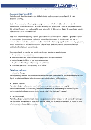 Bestuursfuncties AIESEC Leiden 2013/2014 | PDF