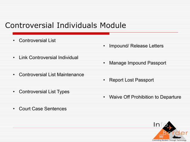 InfoBorder - Controlling Borders Through Technology | PPT