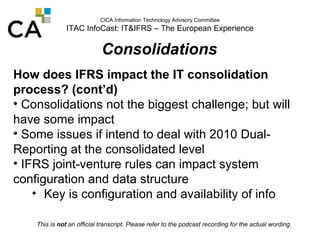 ITAC InfoCast IT&IFRS European Experts Part2of2 | PPT