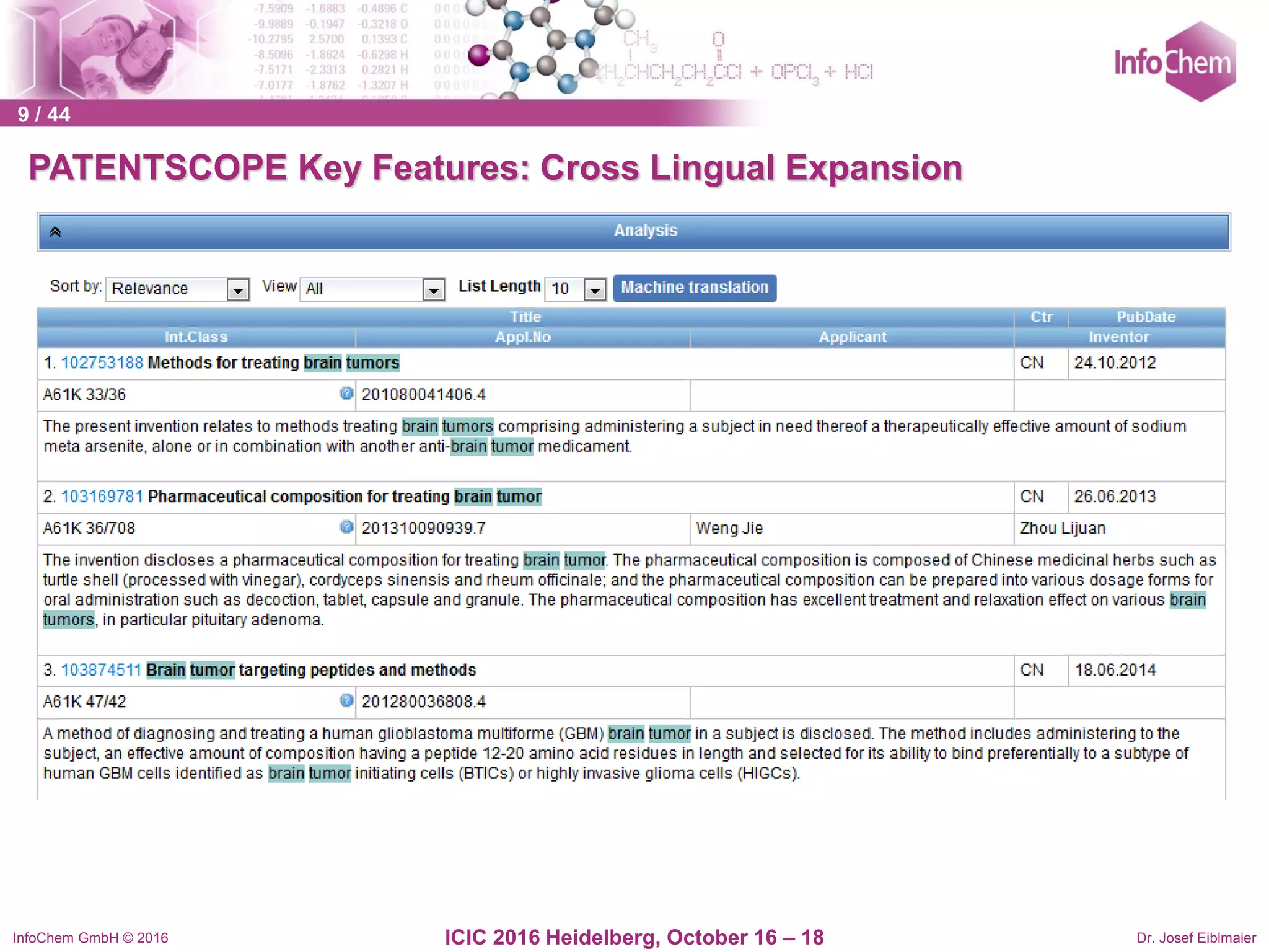 The Addition of Chemical Search Capabilities to PATENTSCOPE: Turning a ...