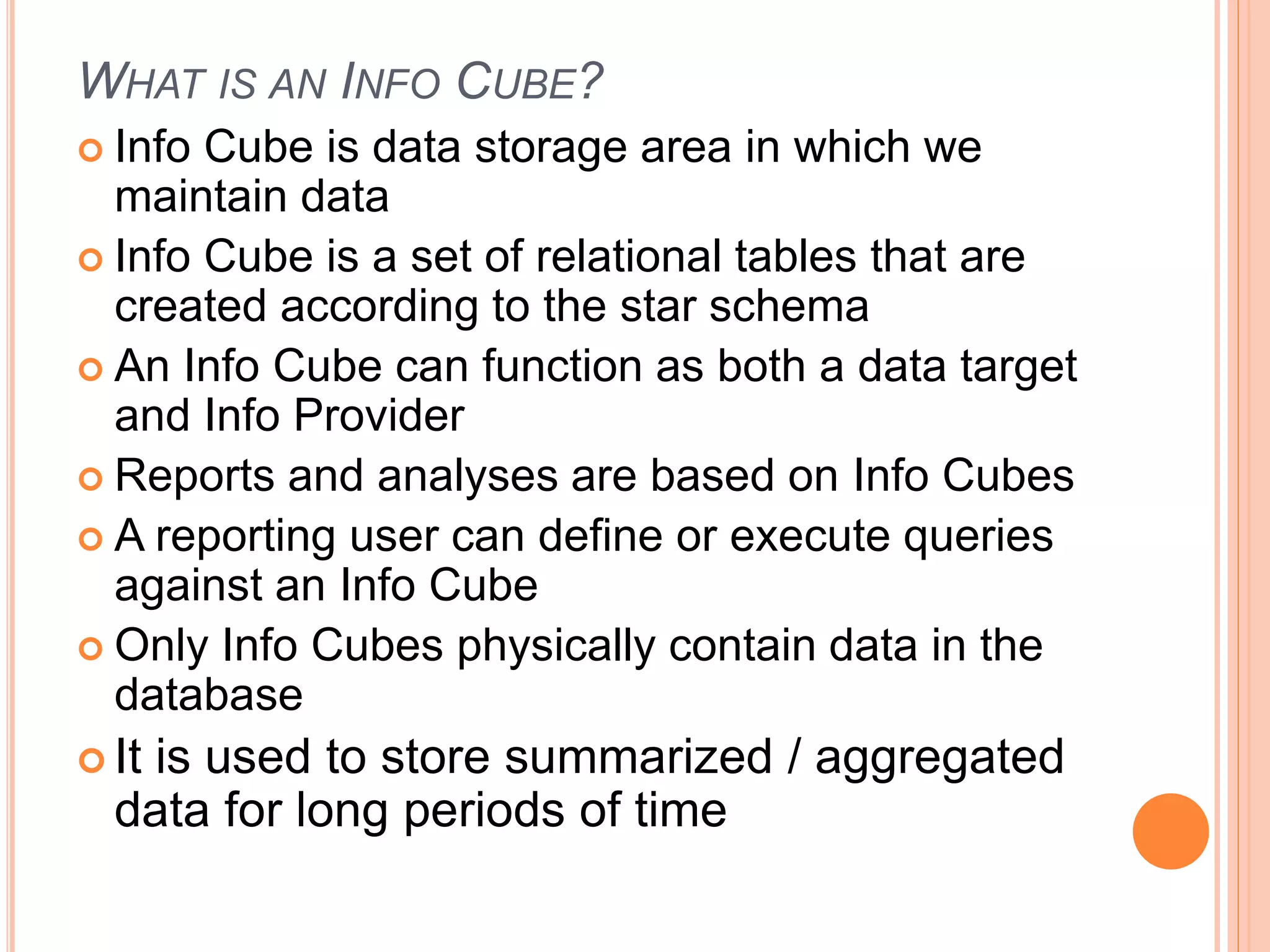 SAP BW - Info cube | PPTX