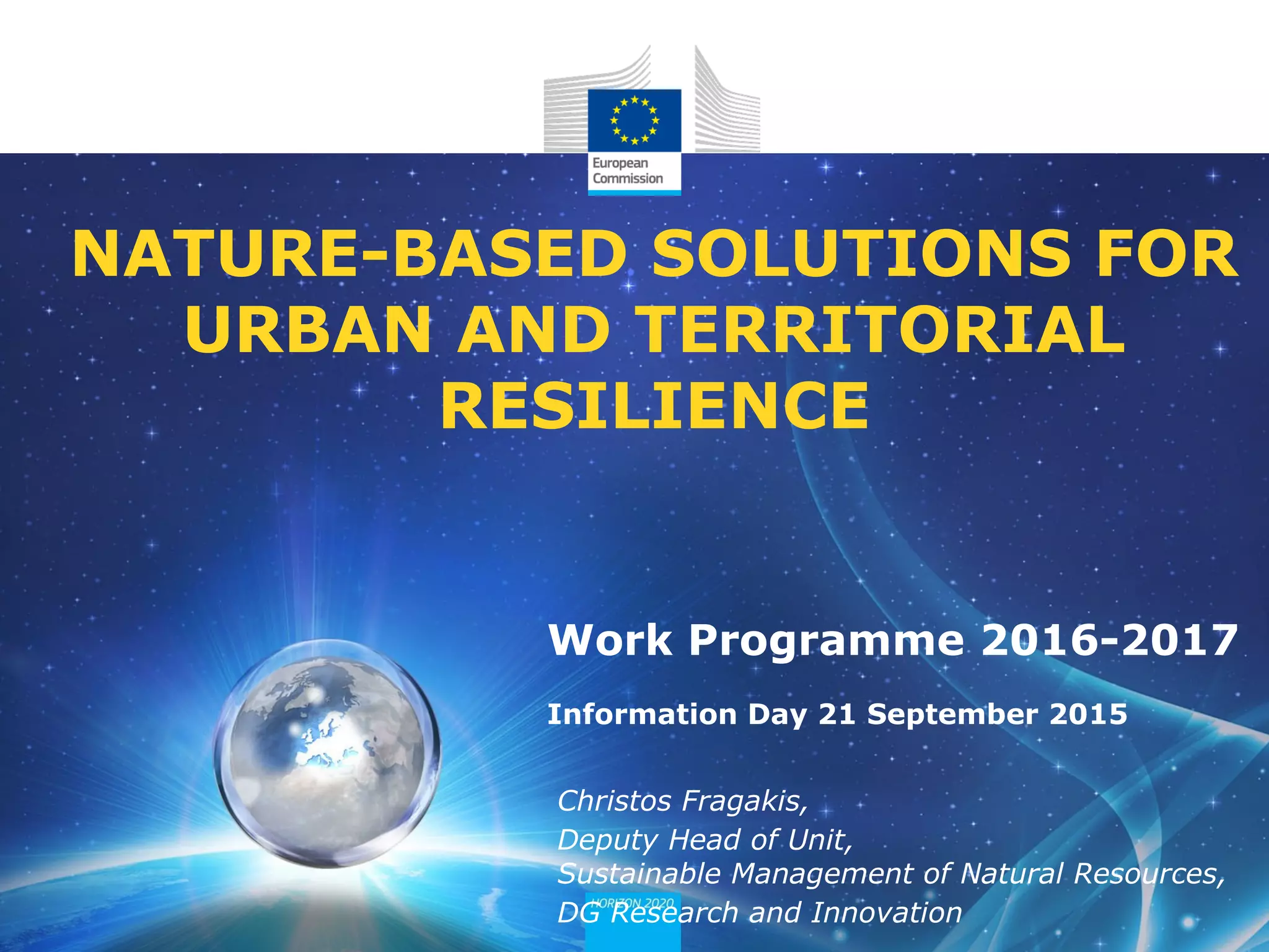 Nature based solutions for urban and territorial resilience | PPT