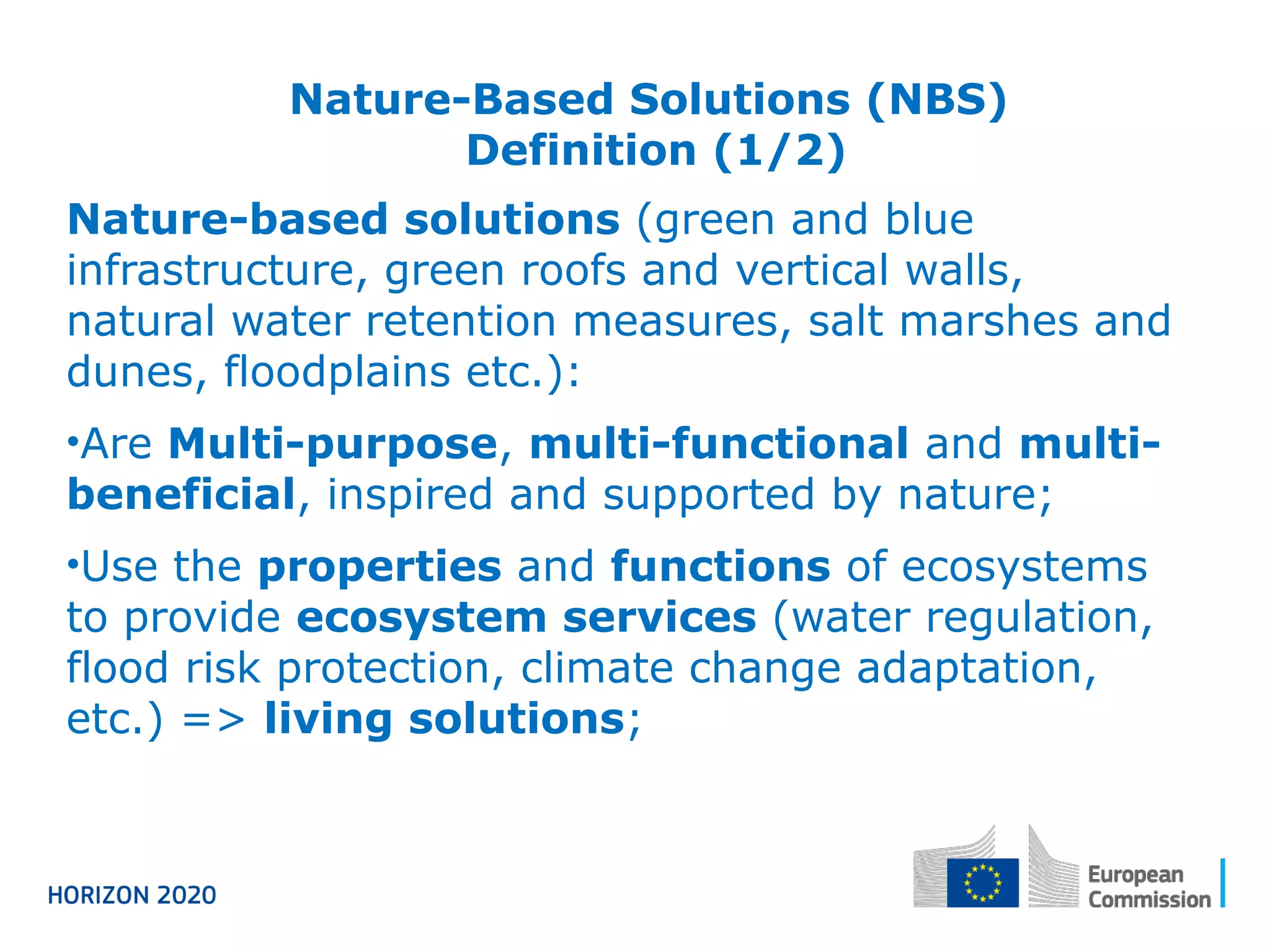 Nature based solutions for urban and territorial resilience | PPT
