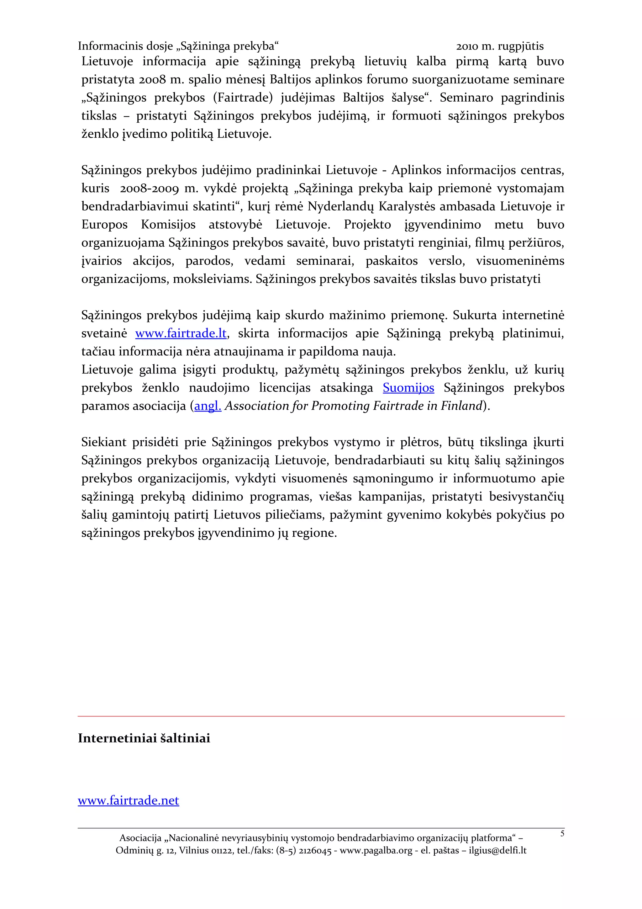 Sazininga prekyba - fair trade | PDF