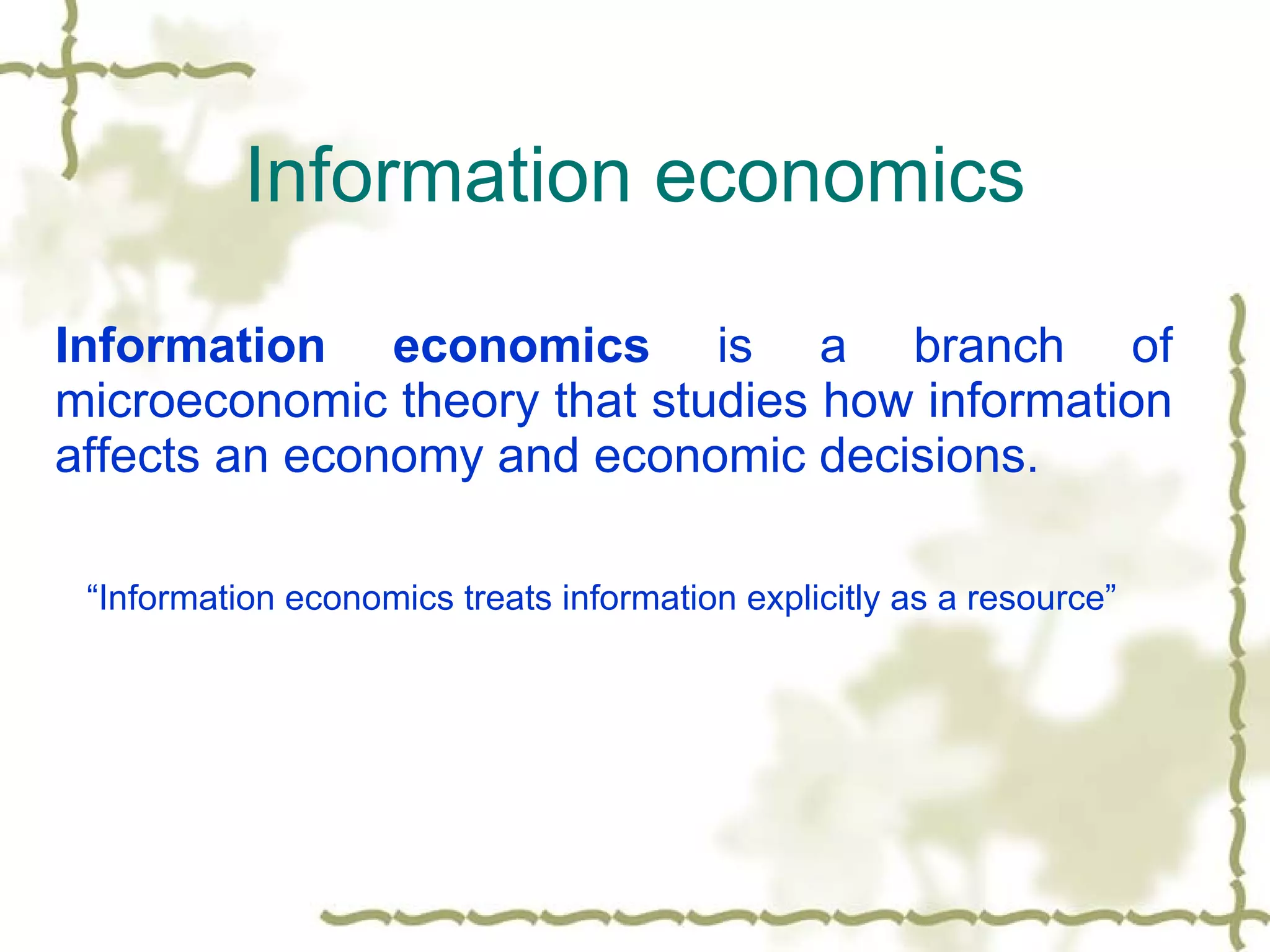 Information economics | PPT