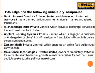 Info edge new | PPTX