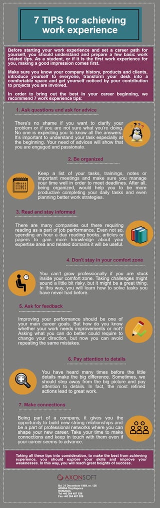 7 TIPS for achieving work experience! | PDF