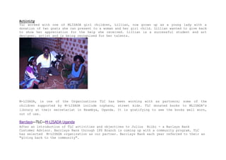 Info for the 2011 tlc report | PPT