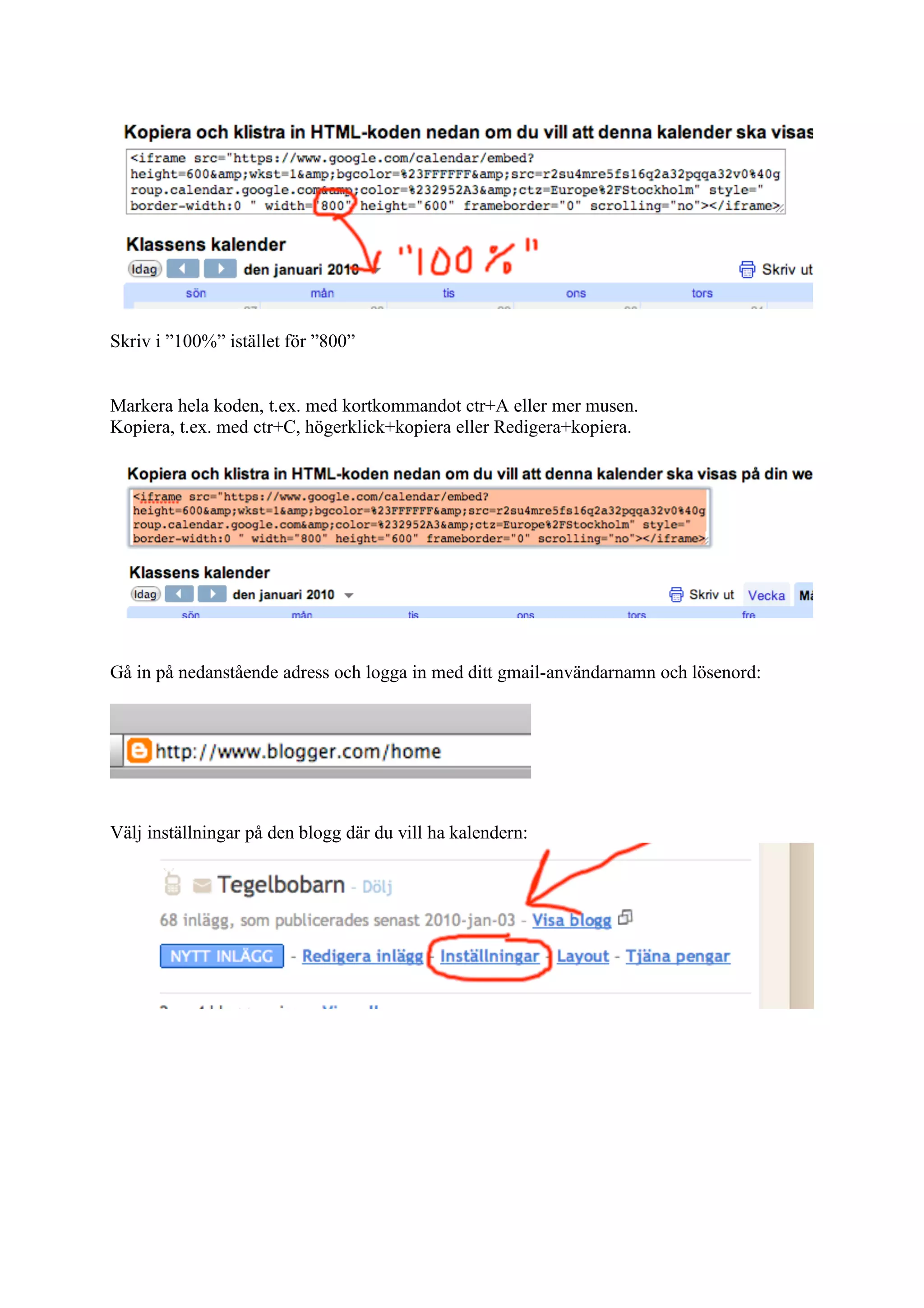 Infoga Kalender I Blogg | PDF