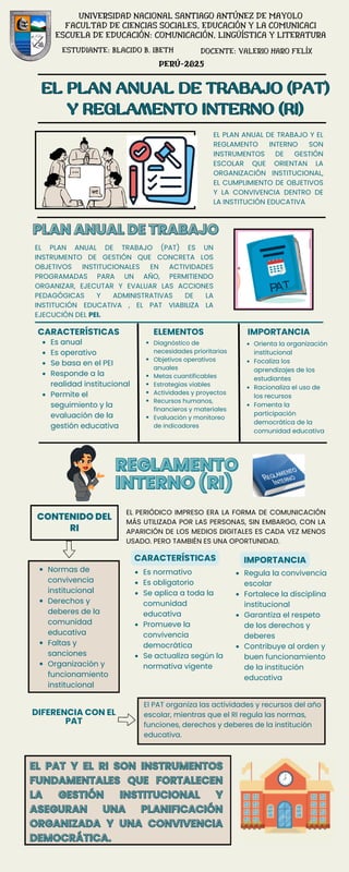 INFOGRAFIA PLAN ANUAL DE TRABAJO Y EL REGLAMENTO INTERNO | PDF