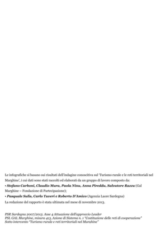 Infografiche su Turismo rurale e reti territoriali nel Marghine | PDF