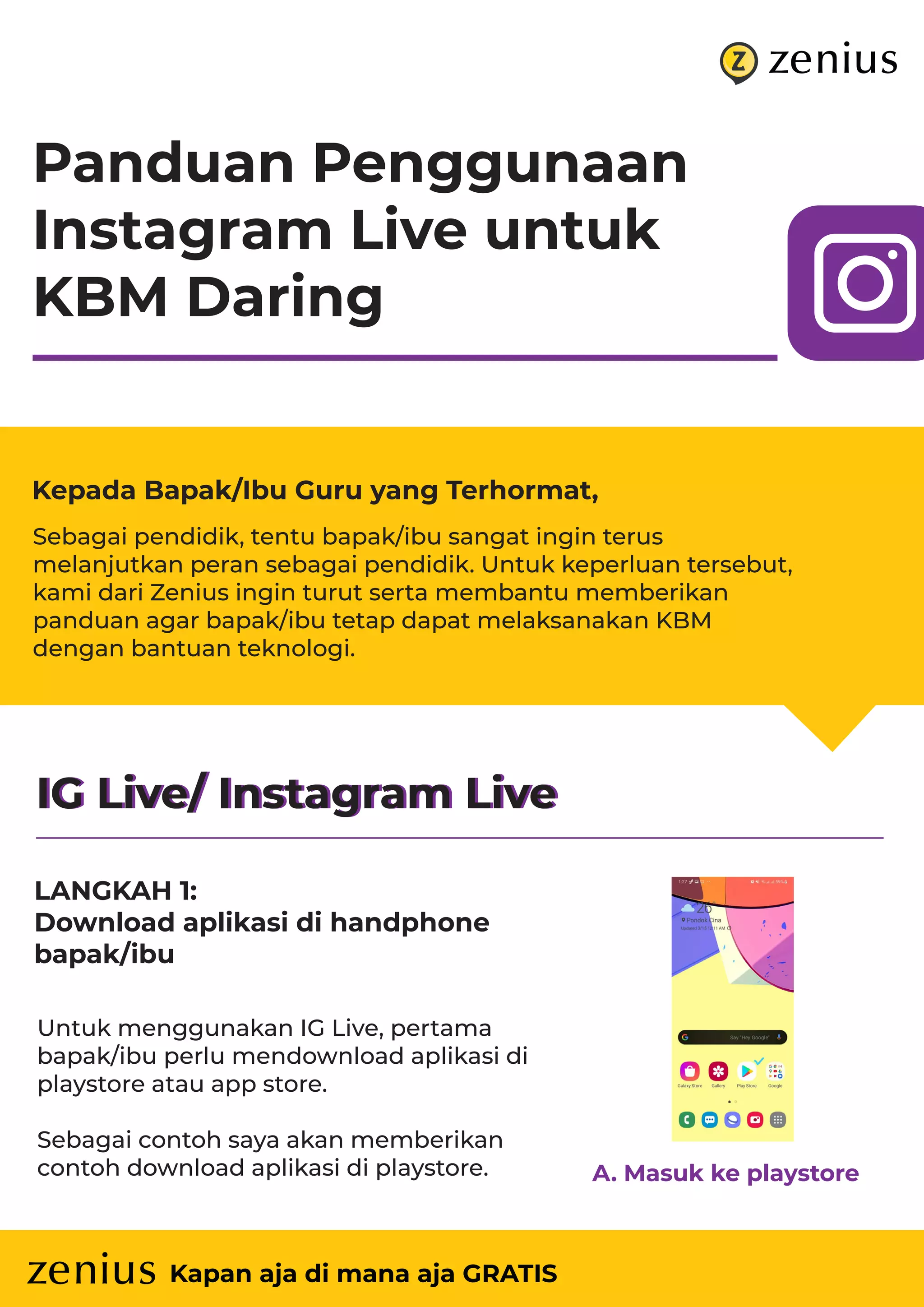 Panduan Penggunaan Instagram Live untuk KBM Daring | PDF