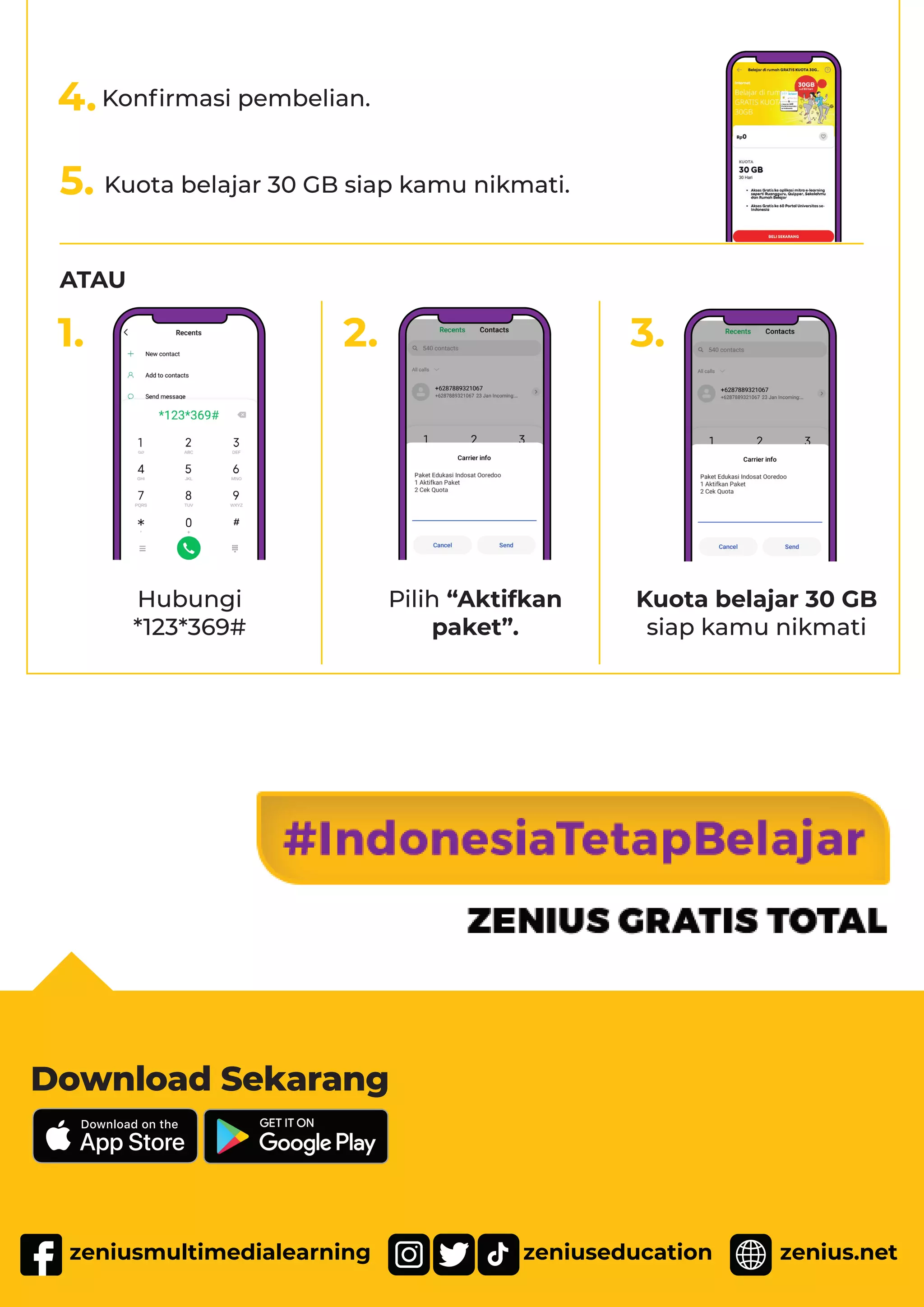 Infografis instruksi cara pakai kuota gratis new | PDF