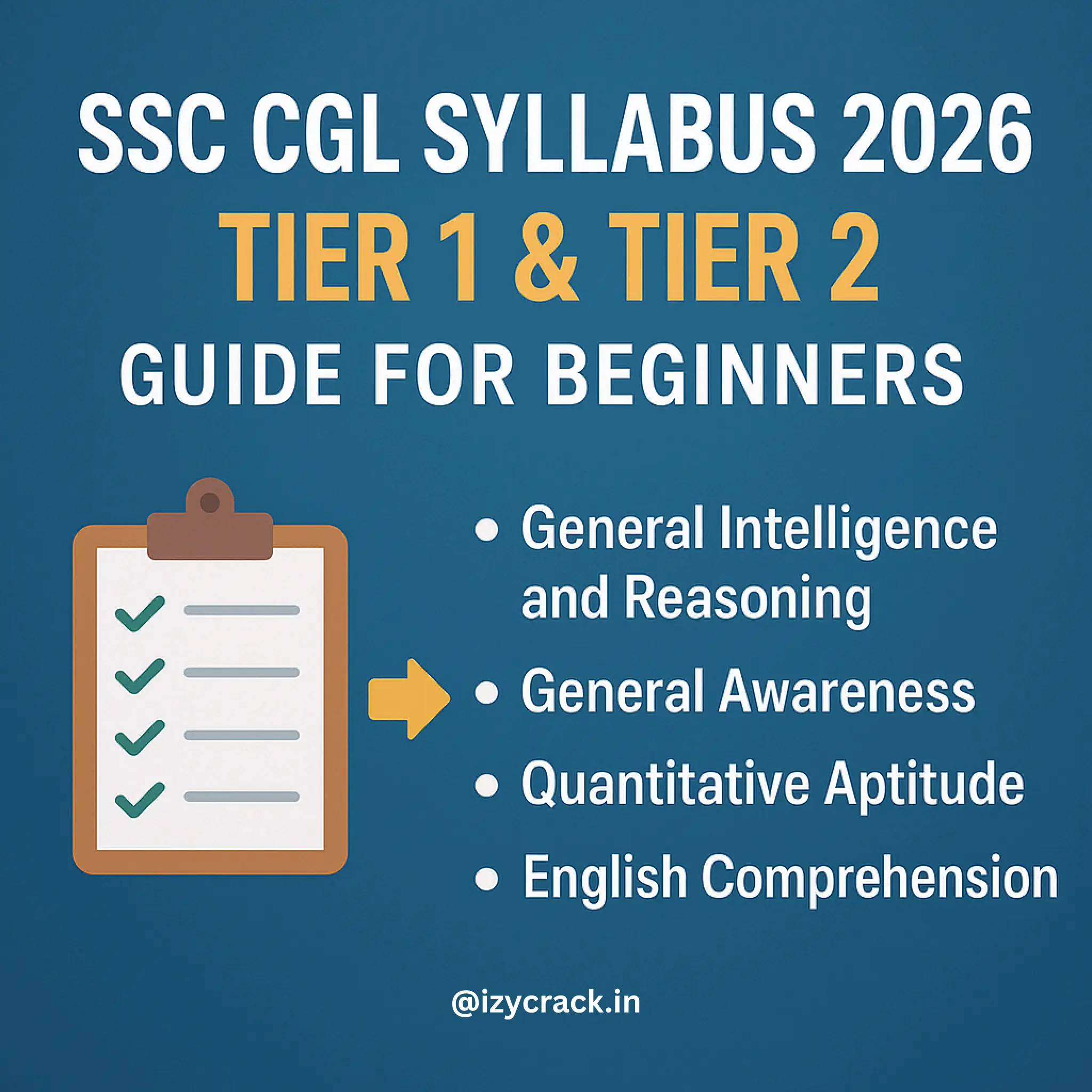 SSC CGL Syllabus 2026 – Tier 1 & Tier 2 Guide for Beginners | PDF