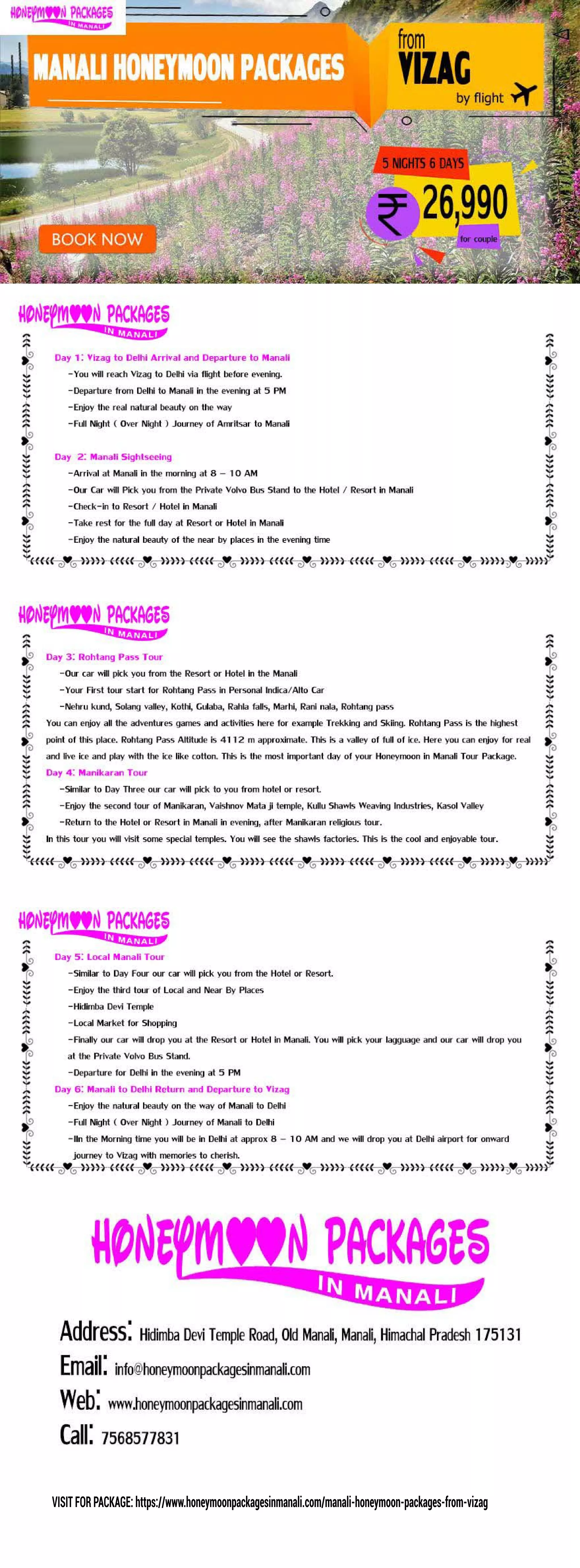 Manali couple tour packages from Visakhapatnam | PDF