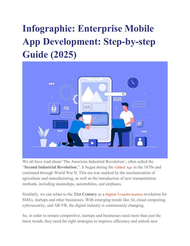 Infographic: Enterprise Mobile App Development: Step-by-step Guide (2025) | PDF