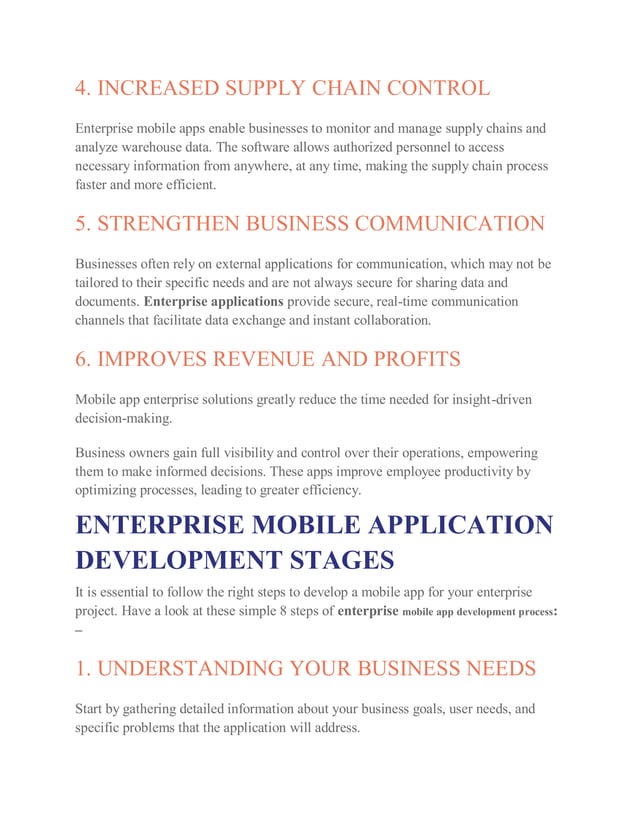Infographic: Enterprise Mobile App Development: Step-by-step Guide ...