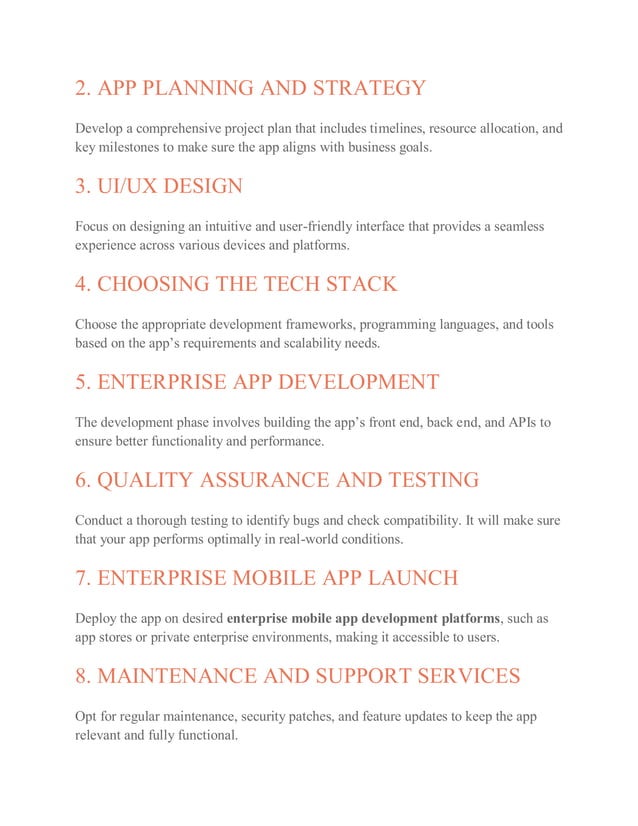 Infographic: Enterprise Mobile App Development: Step-by-step Guide (2025) | PDF