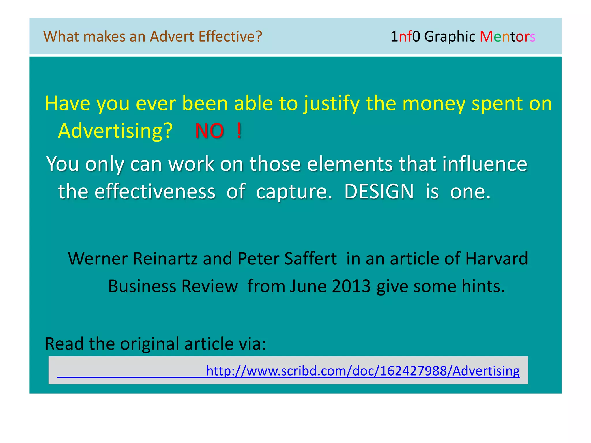 What makes an Advert effective? | PPT