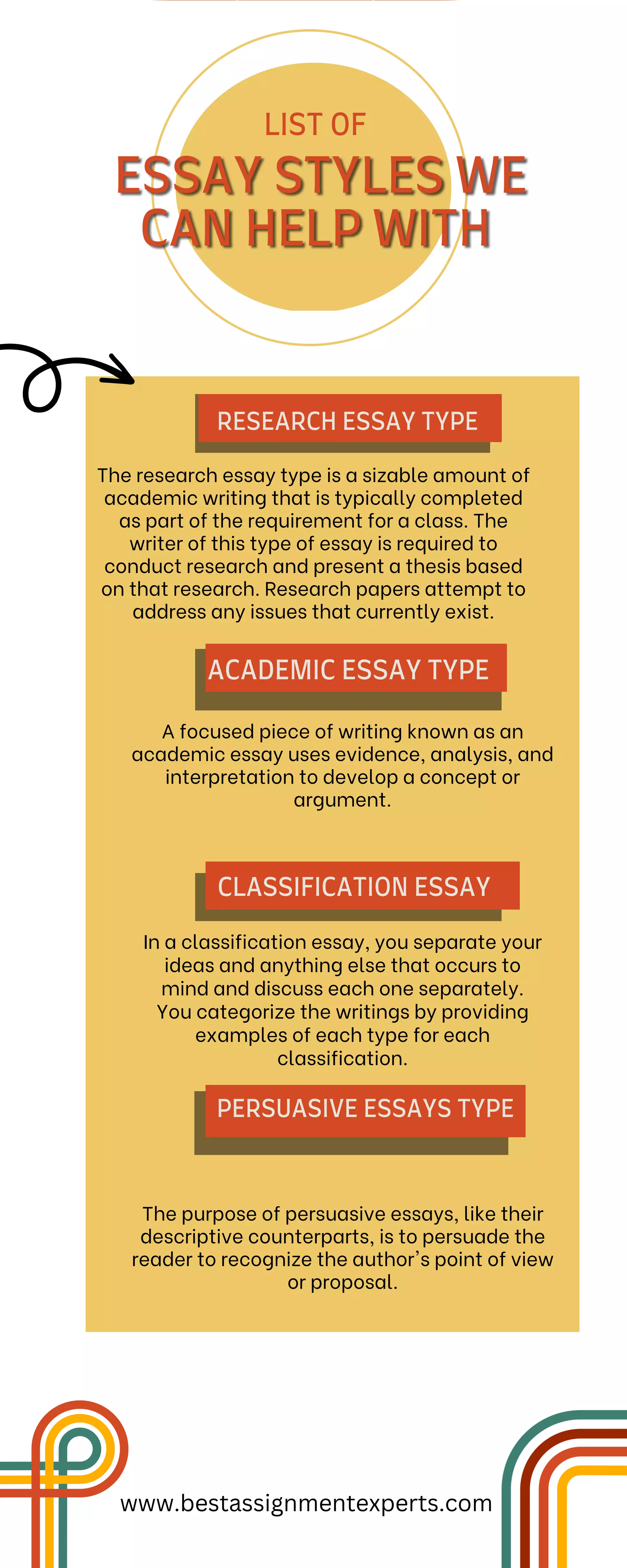 List of Essay Styles We Can Help With | PDF
